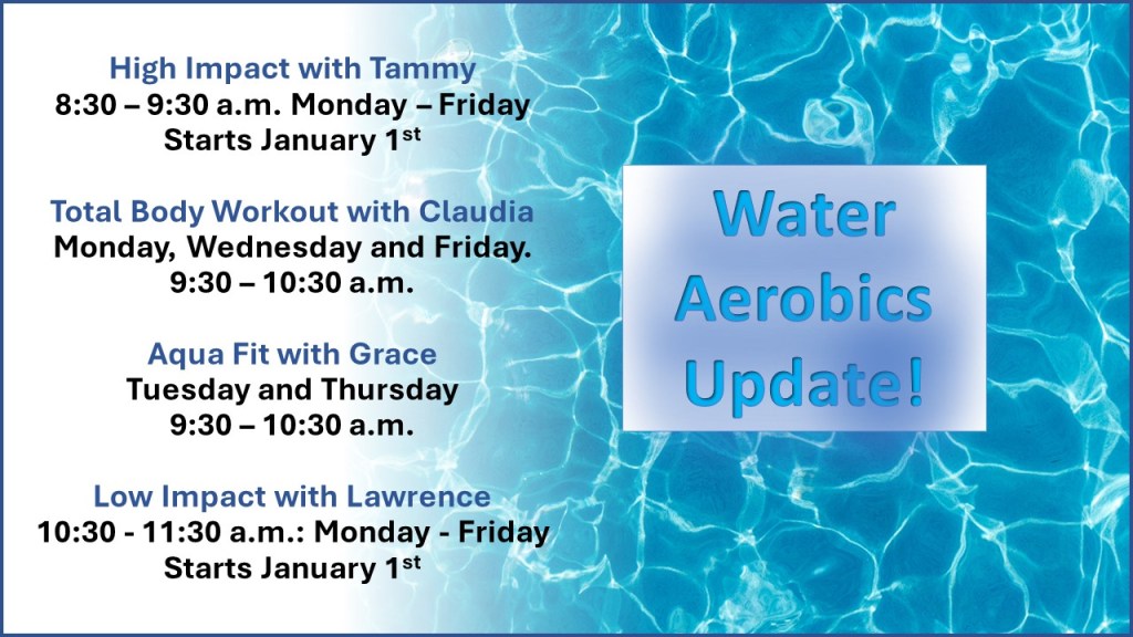 Water Aerobics Update – Victoria Palms Online Blog
